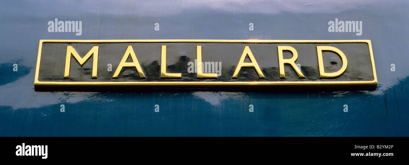 Name plate of the 1930s Streamline railway engine called "Mallard" now ...