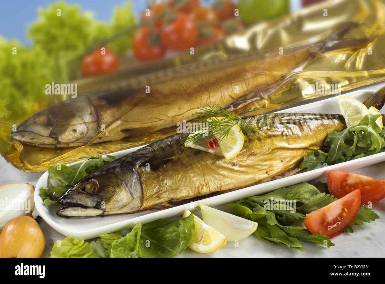 Two smoked mackerel fish hi-res stock photography and images - Alamy