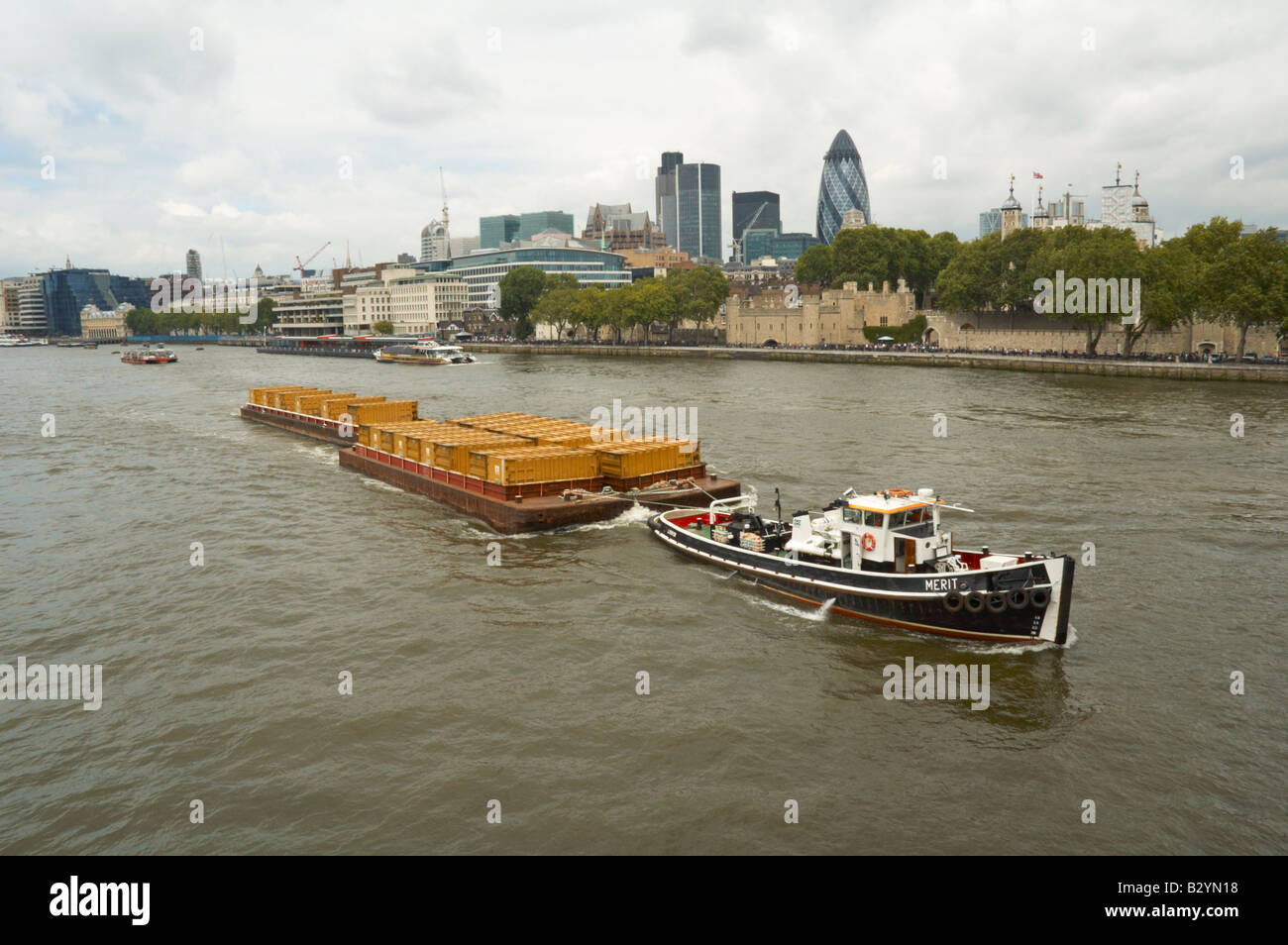 Barge shipping containers hi-res stock photography and images - Alamy