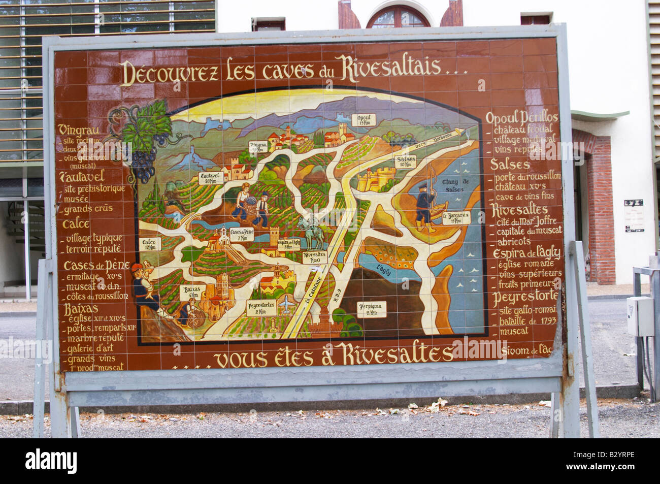 Map. Rivesaltes town, Roussillon, France Stock Photo - Alamy