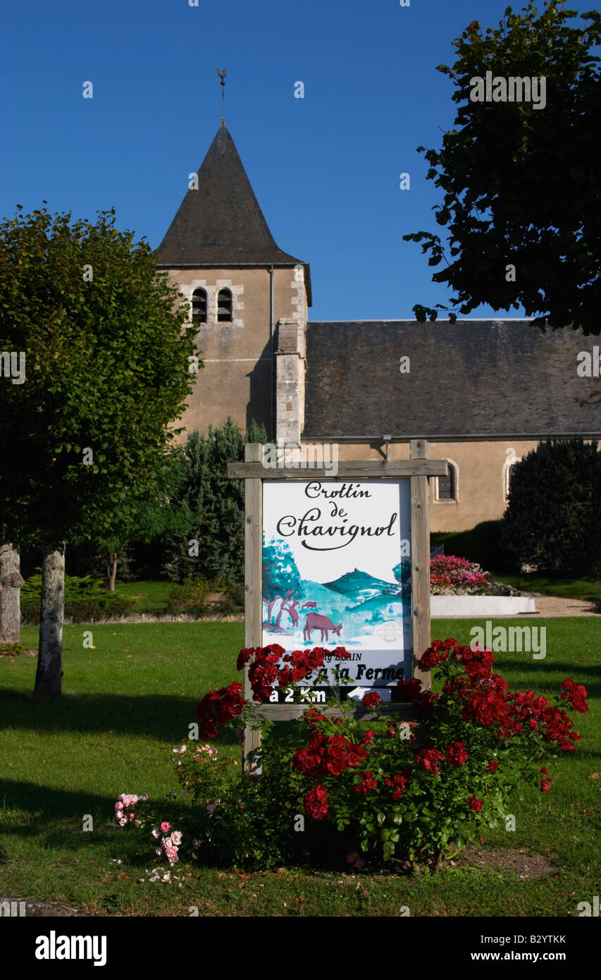The church. Poster for crottin de chavignol goat cheese. Montigny ...