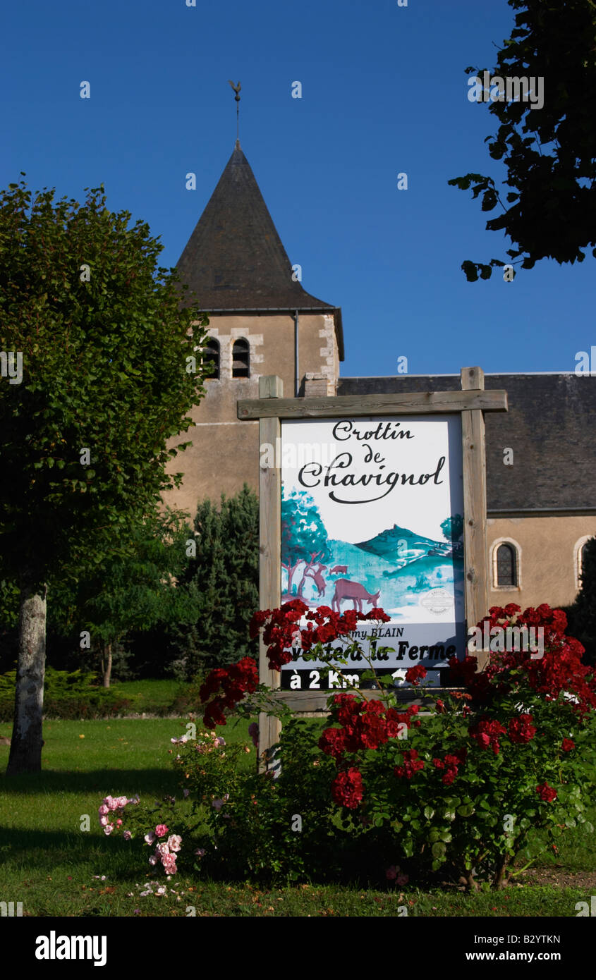 The church. Poster for crottin de chavignol goat cheese. Montigny ...