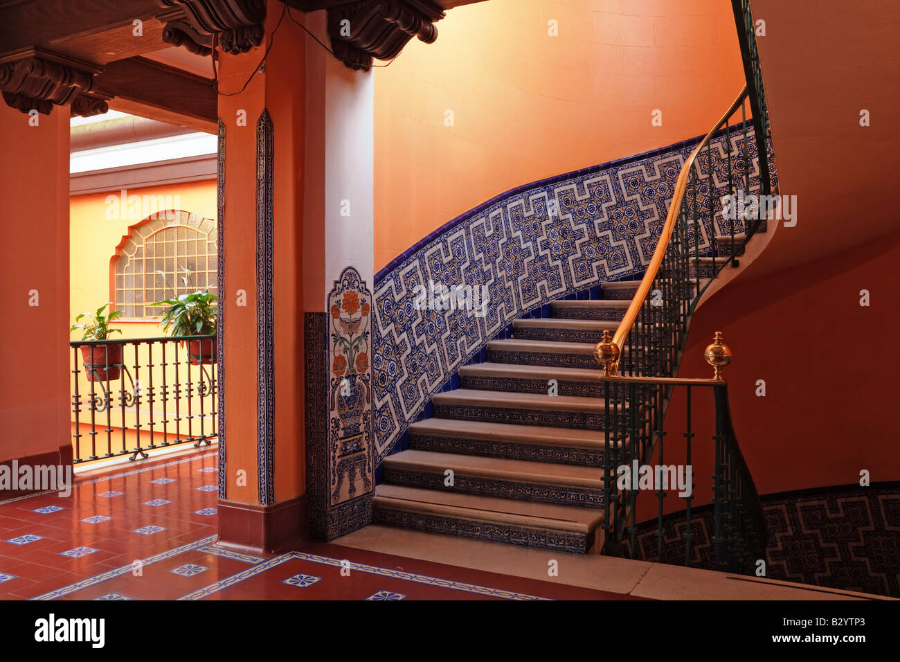 Staircase and Hallway in Hotel, Mexico City, Mexico Stock Photo - Alamy