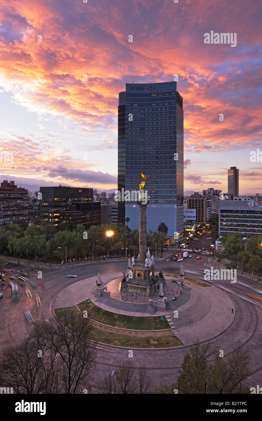 Overview of Traffic Circle, Paseo de la Reforma, Mexico City, Mexico ...