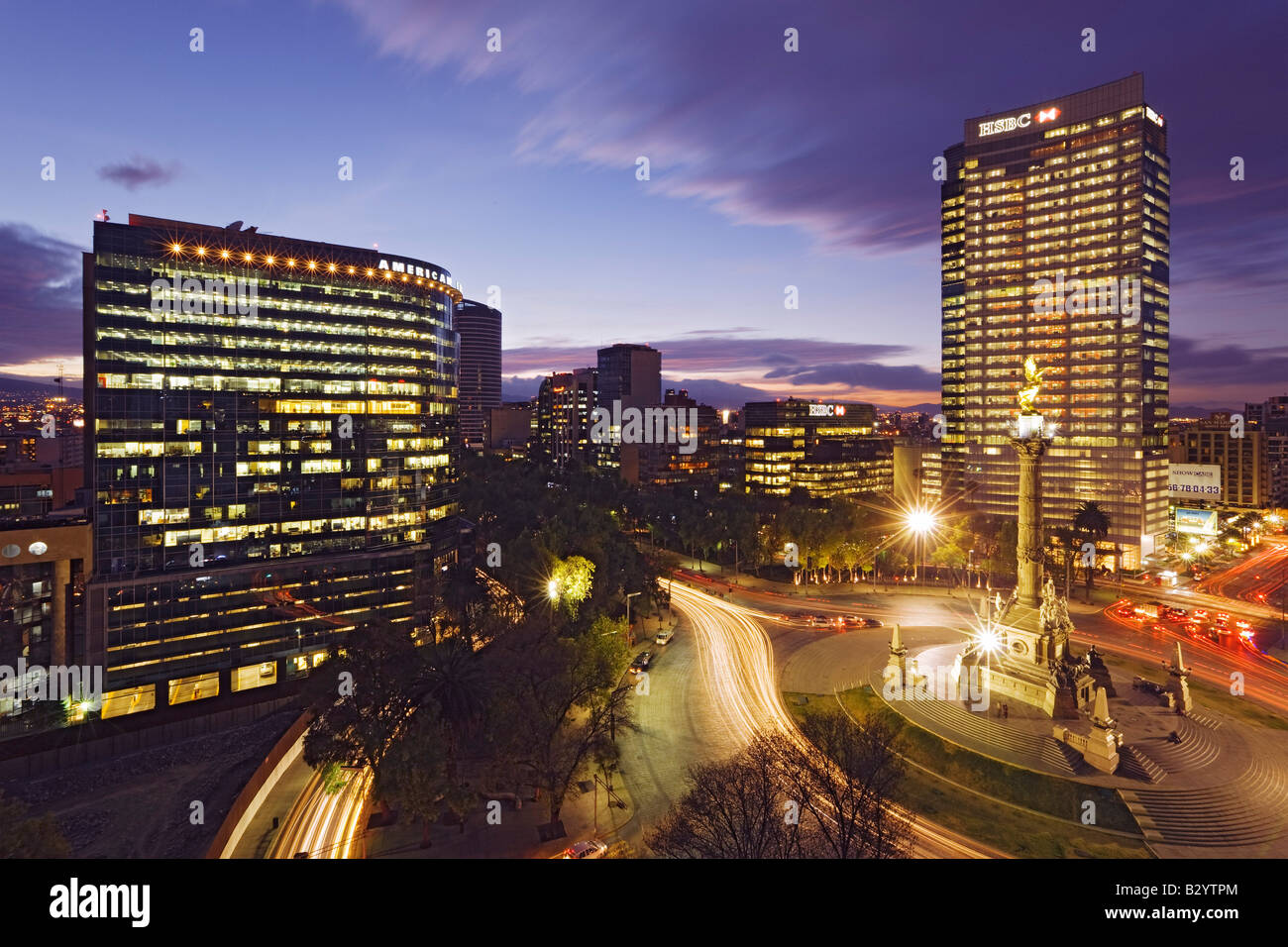 Overview of Traffic Circle, Paseo de la Reforma, Mexico City, Mexico ...