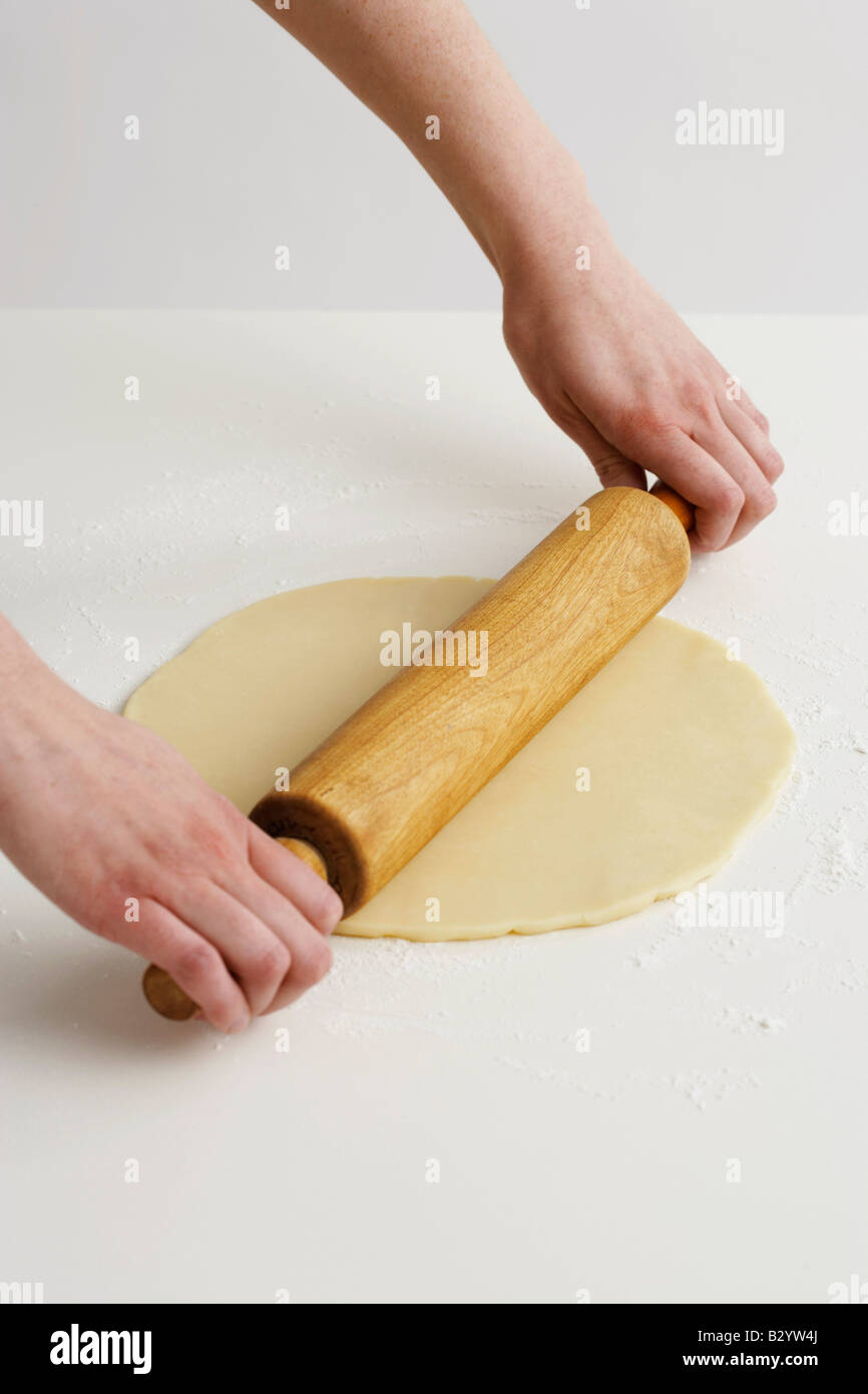 Hands Rolling Pastry Dough Stock Photo - Alamy