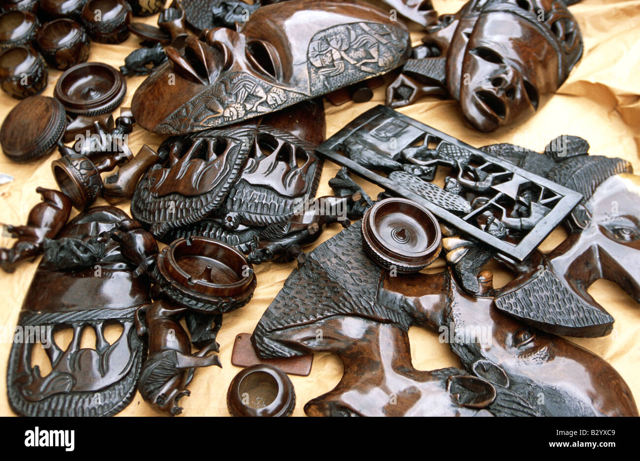 African handicrafts africa masks hi-res stock photography and images ...