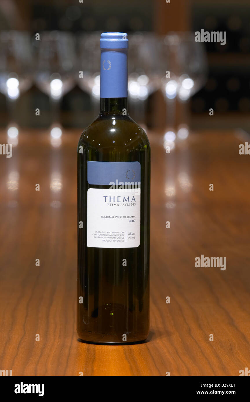 Thema white. Ktima Pavlidis Winery, Drama, Macedonia, Greece Stock ...