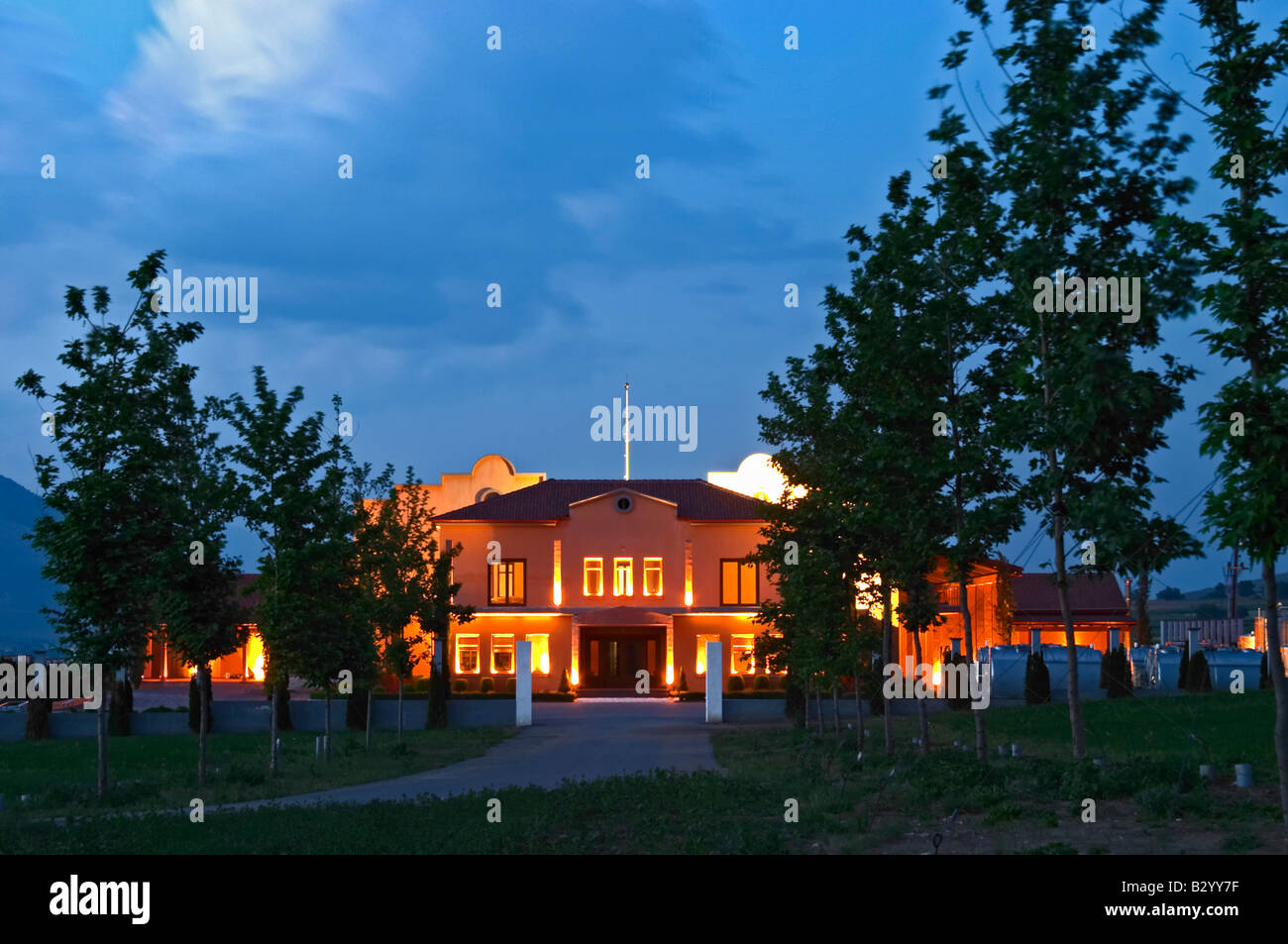 Winery building. Alpha Estate Winery, Amyndeon, Macedonia, Greece Stock ...