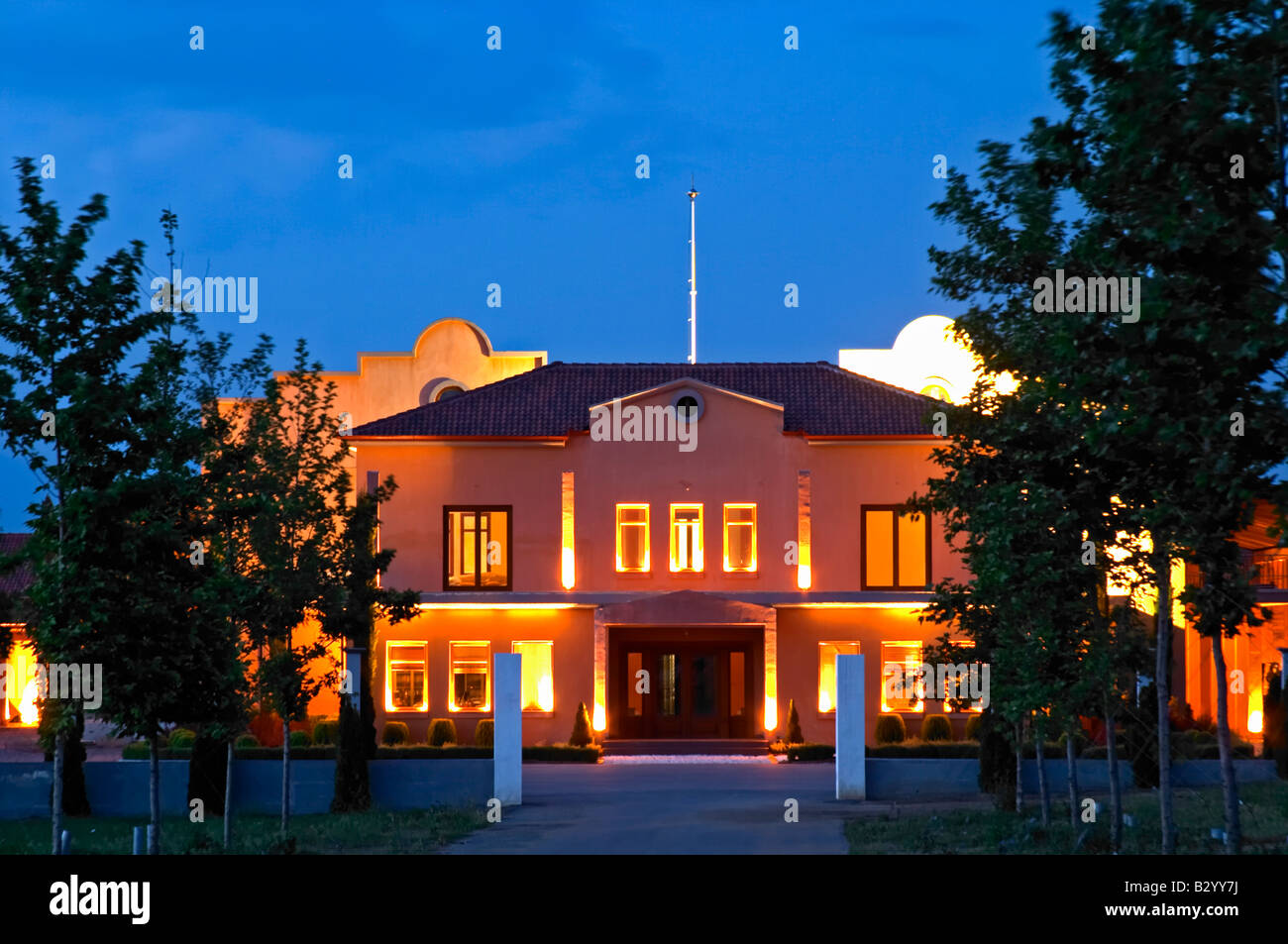 Winery building. Alpha Estate Winery, Amyndeon, Macedonia, Greece Stock ...