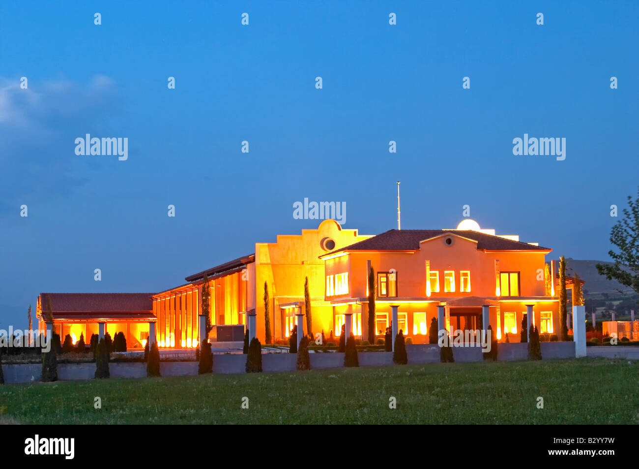 Winery building. Alpha Estate Winery, Amyndeon, Macedonia, Greece Stock ...