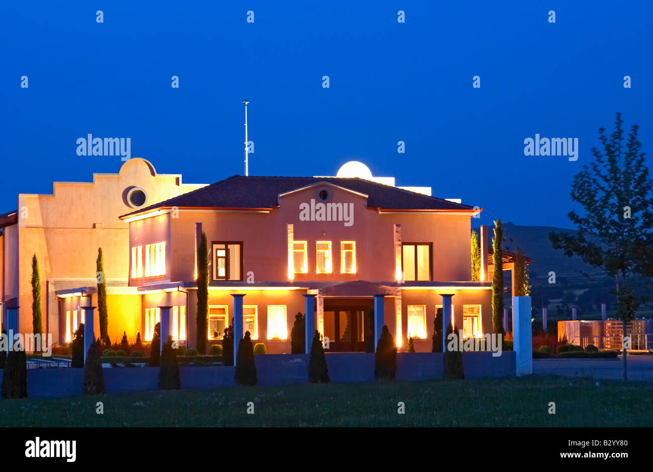 Winery building. Alpha Estate Winery, Amyndeon, Macedonia, Greece Stock ...