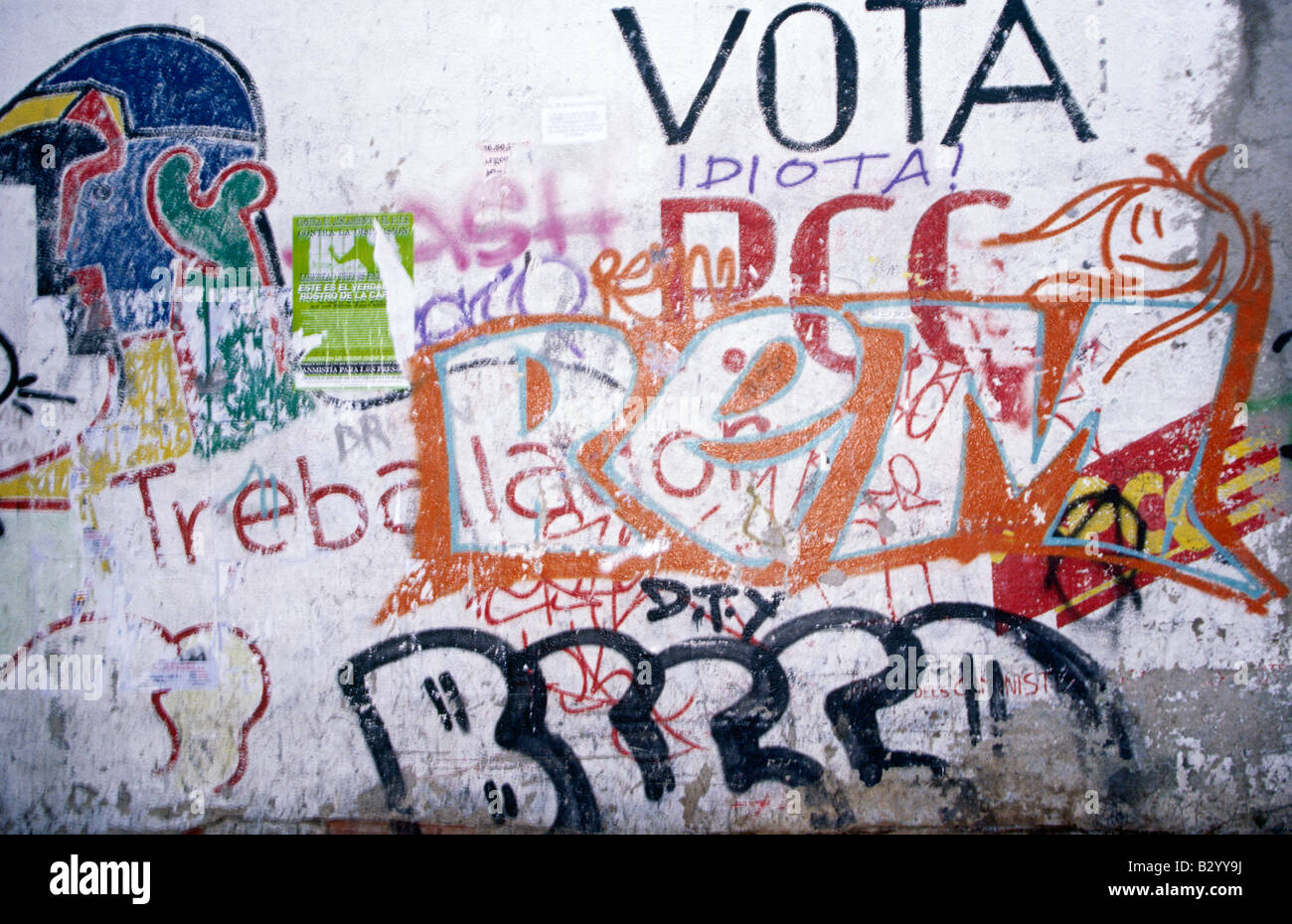 Graffiti on wall, Italy Stock Photo - Alamy