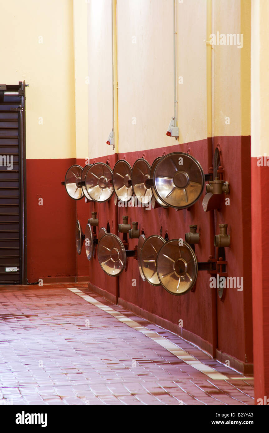 Fermentation tanks. Amyntaion wine cooperative, Amyndeon, Macedonia ...