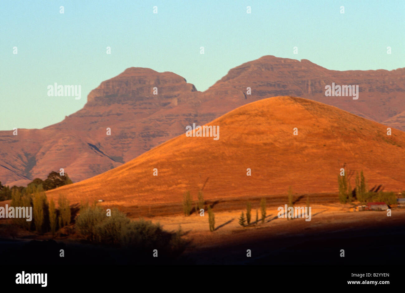 Mountain ranges in desert, Lesotho Stock Photo - Alamy