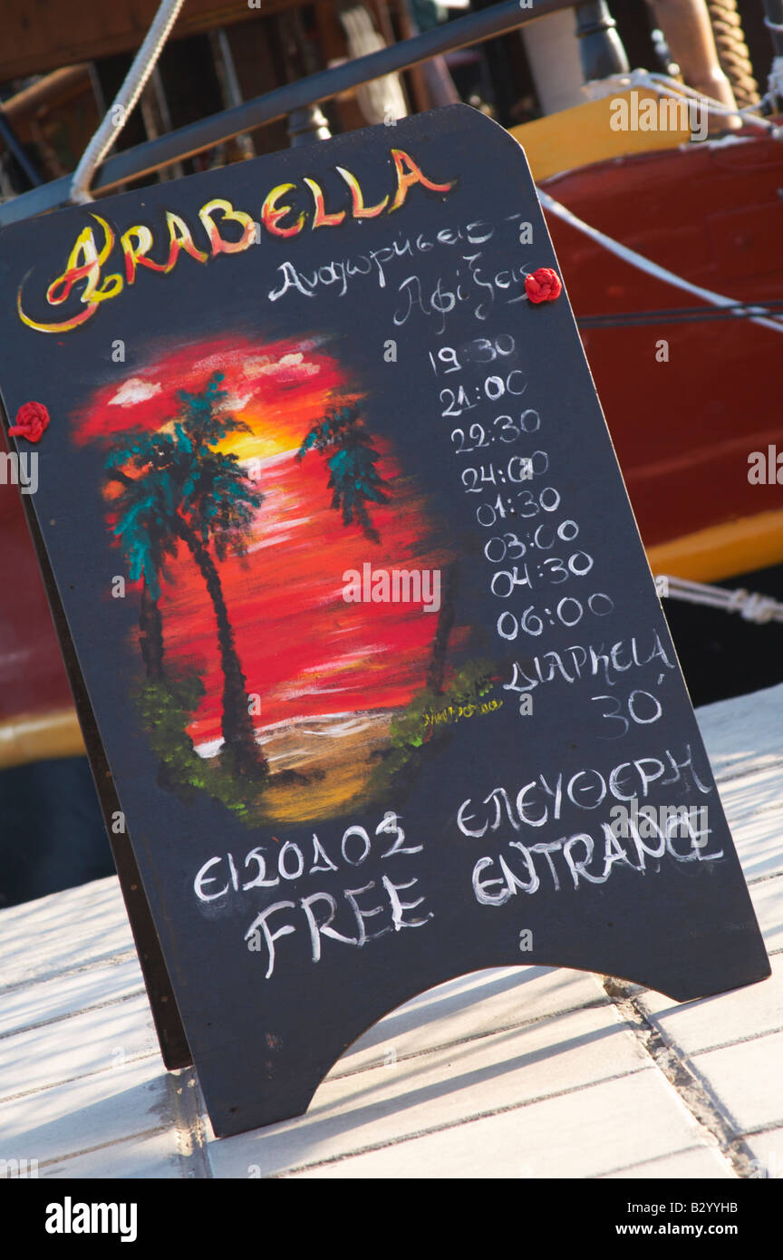 An old ship converted to a sailing bar and cafe in the harbour ...