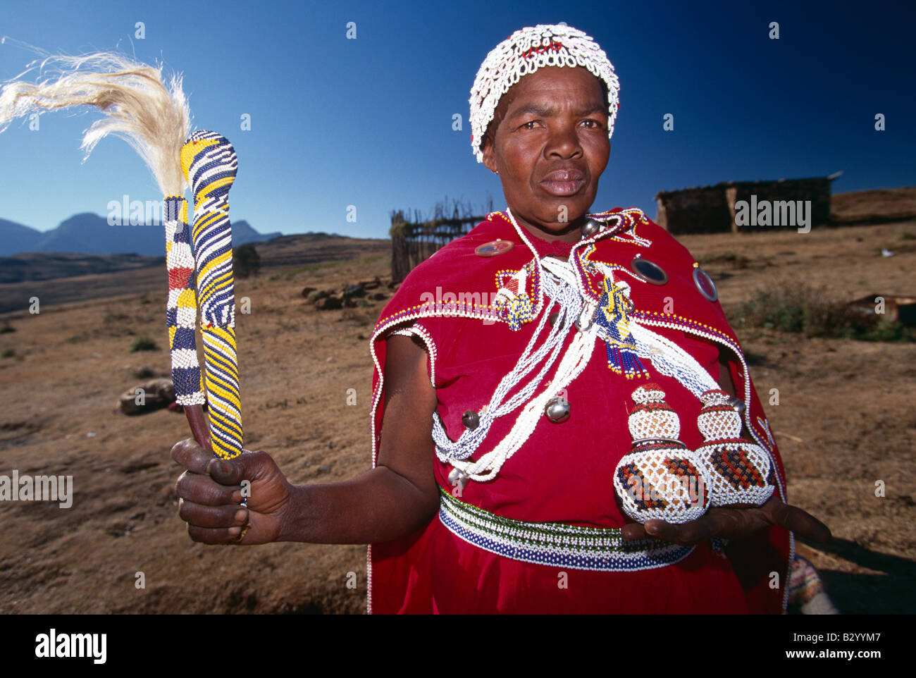 Woman wearing traditional attire in Lesotho Stock Photo, Royalty Free ...
