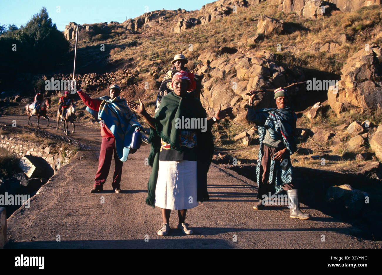 Locals in rural Lesotho Stock Photo - Alamy