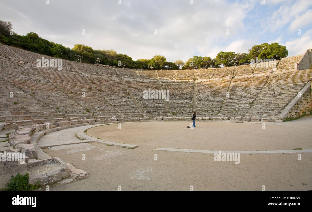 Ancient Ampitheatre Epidavros Peloponnese Greece Stock Photo - Alamy