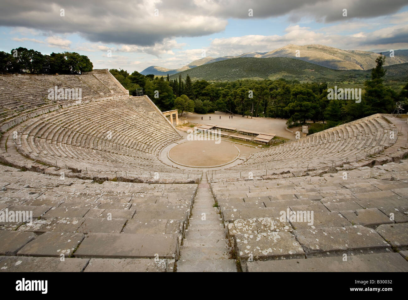 Ancient ampitheatre at Epidavros Peloponnese Greece Stock Photo - Alamy