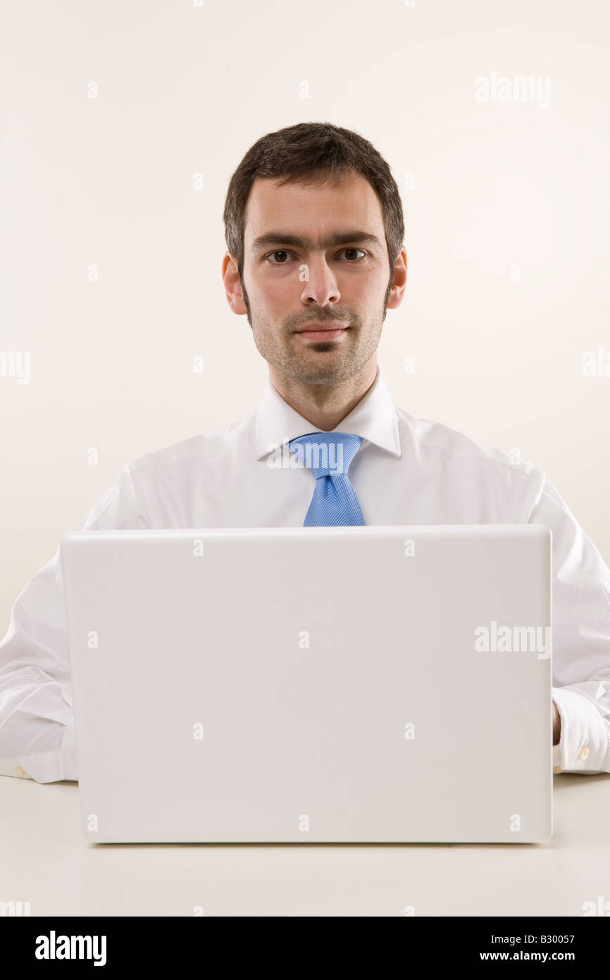 Man Using Laptop Computer Stock Photo - Alamy