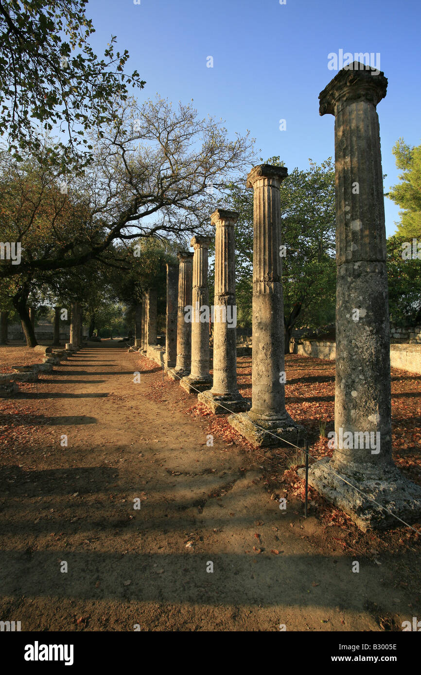 Palaestra at Ancient Olympia in the morning light Greece Stock Photo ...