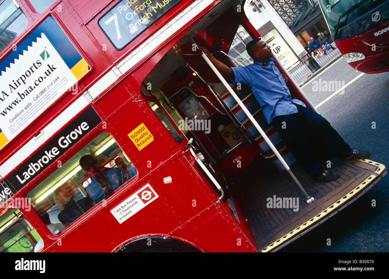The iconic red bus in London Stock Photo - Alamy