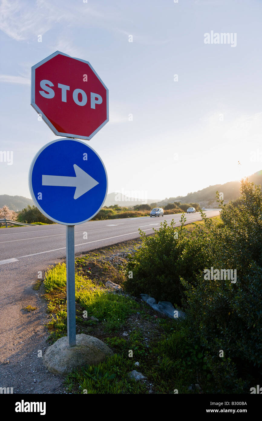 Stop Sign, Mallorca, Spain Stock Photo - Alamy