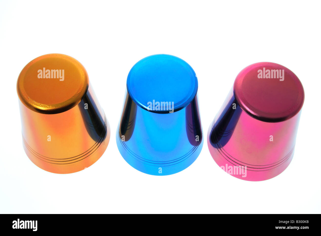 Colored Tin Cups Stock Photo - Alamy