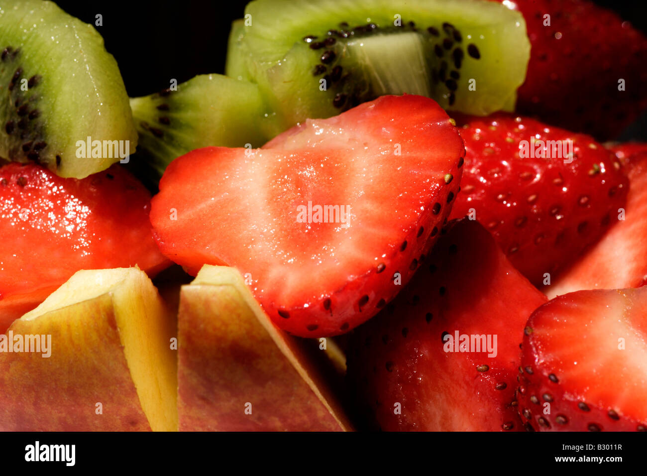 Freshly Cut Mixed Fruit Stock Photo - Alamy