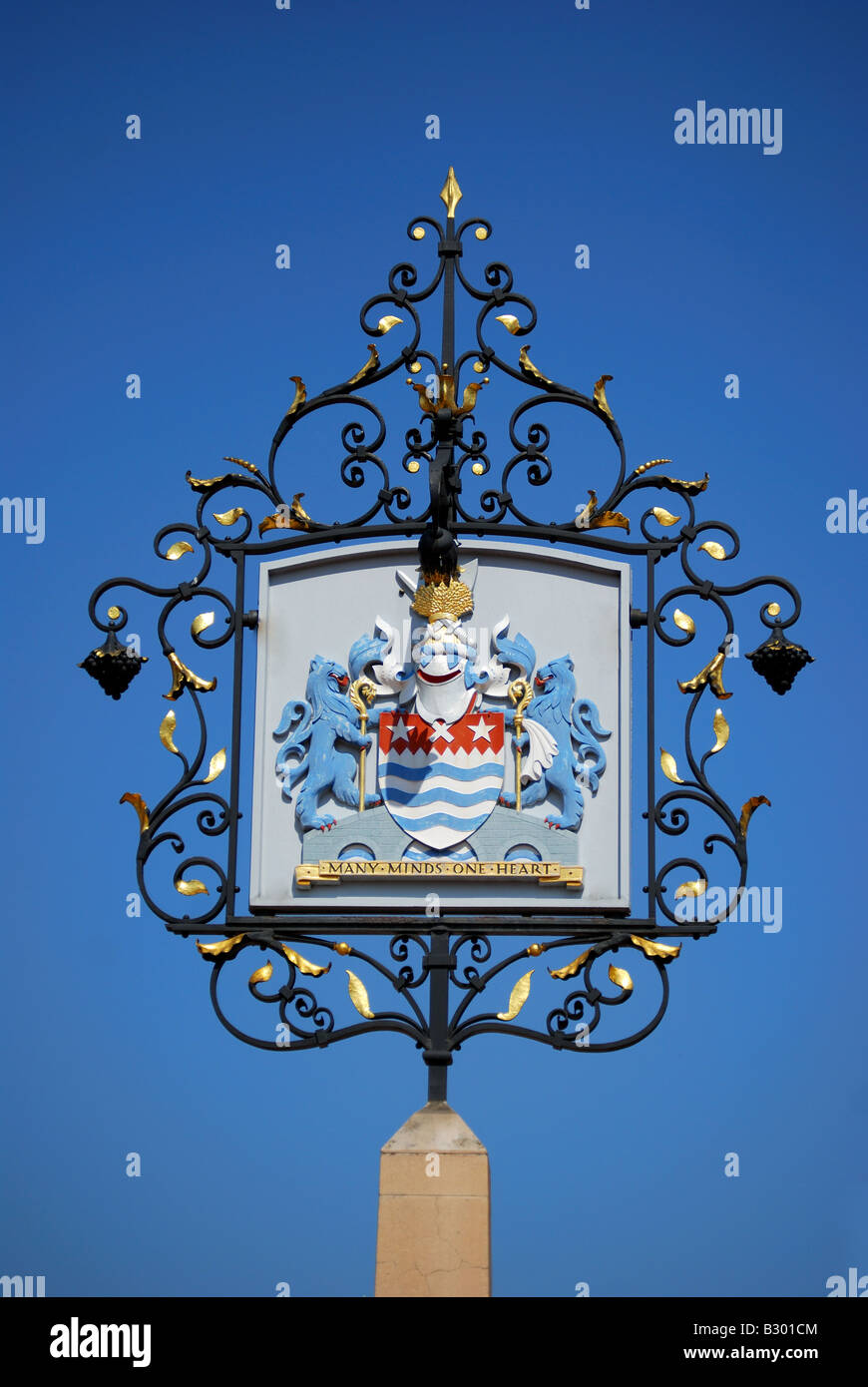 Town sign, High Street, Chelmsford, Essex, England, United Kingdom ...