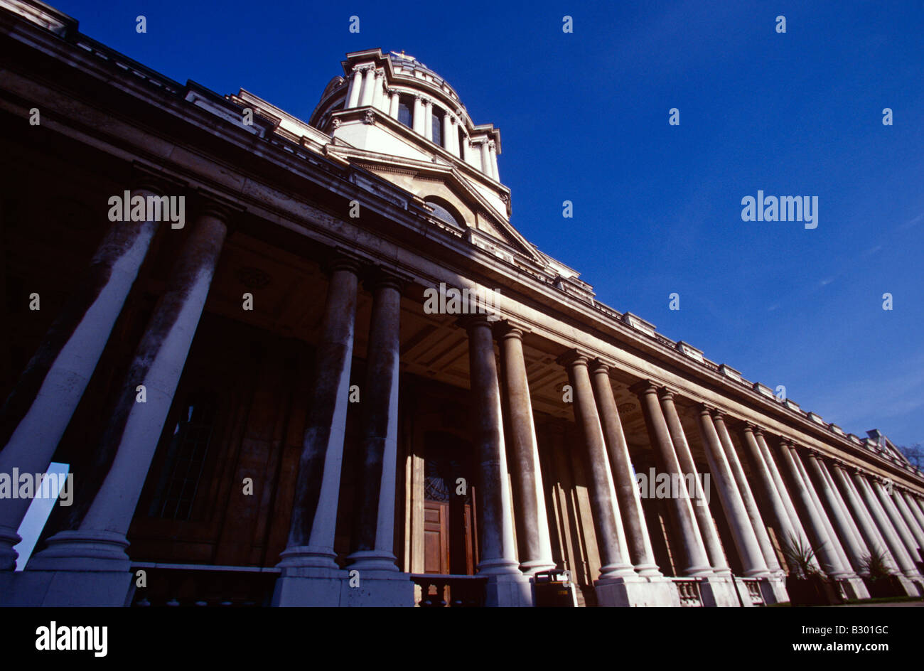 Old Royal Naval College colonnade. Greenwich, London, UK Stock Photo ...