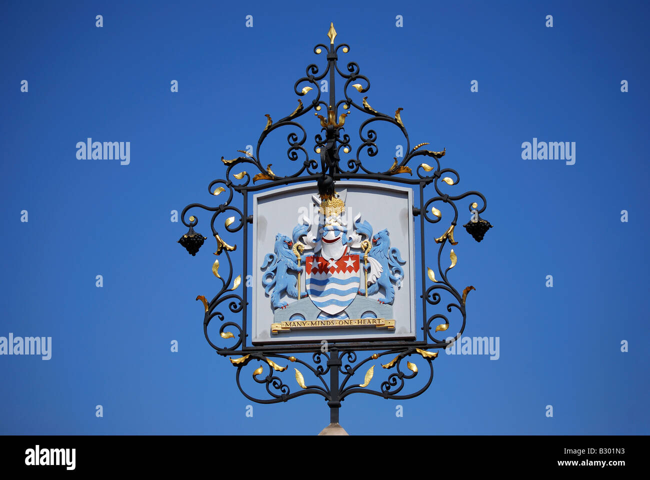 Town sign, High Street, Chelmsford, Essex, England, United Kingdom ...