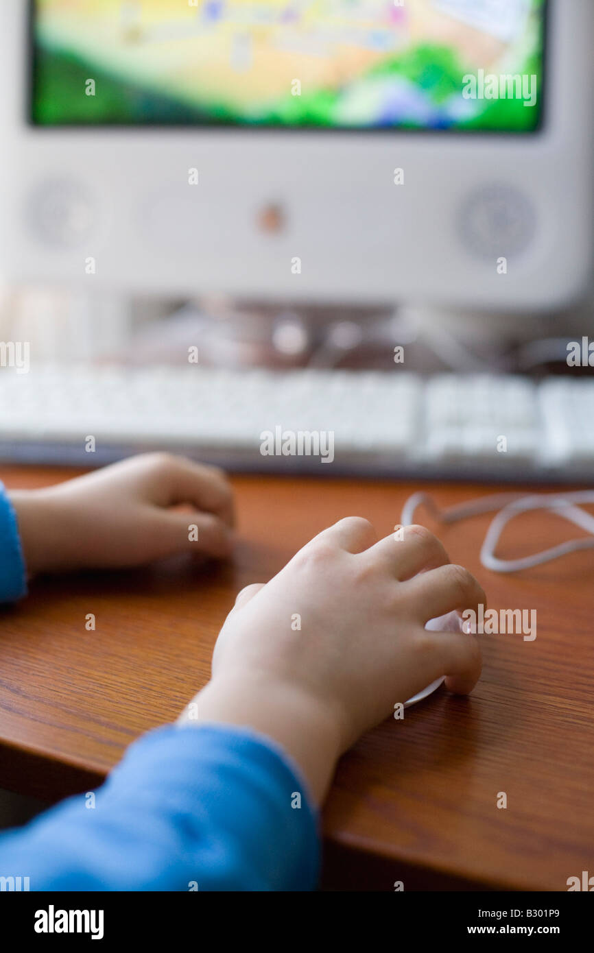 Child Using the Computer Stock Photo - Alamy