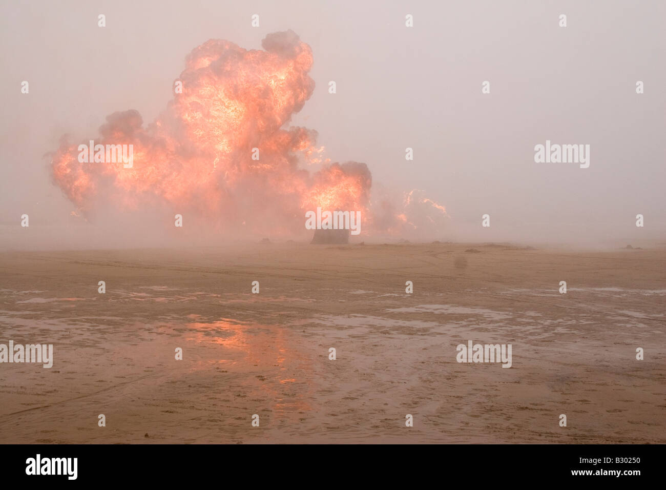 A contolled explosion on Seaburn Beach in Sunderland Stock Photo - Alamy
