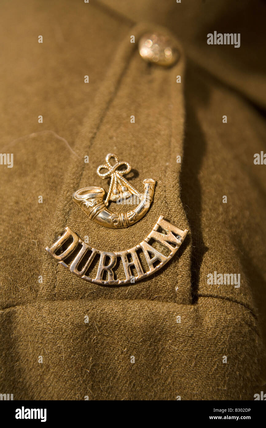 The regimental shoulder badge of the 68th Durham Light Infantry on a ...