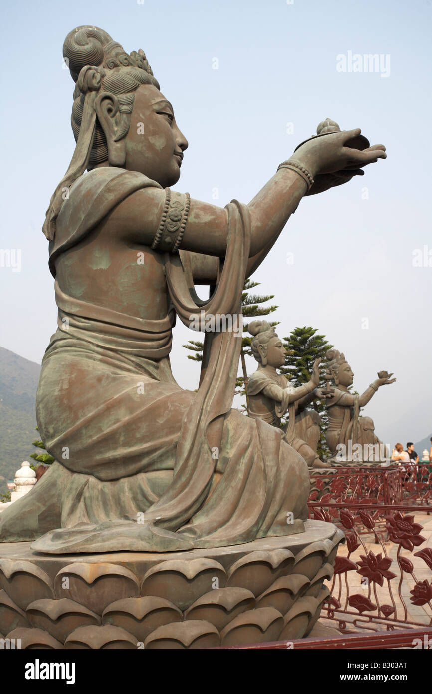 Statue in Po Lin Monastery, Ngong Ping, Lantau Island, Hong Kong, China ...