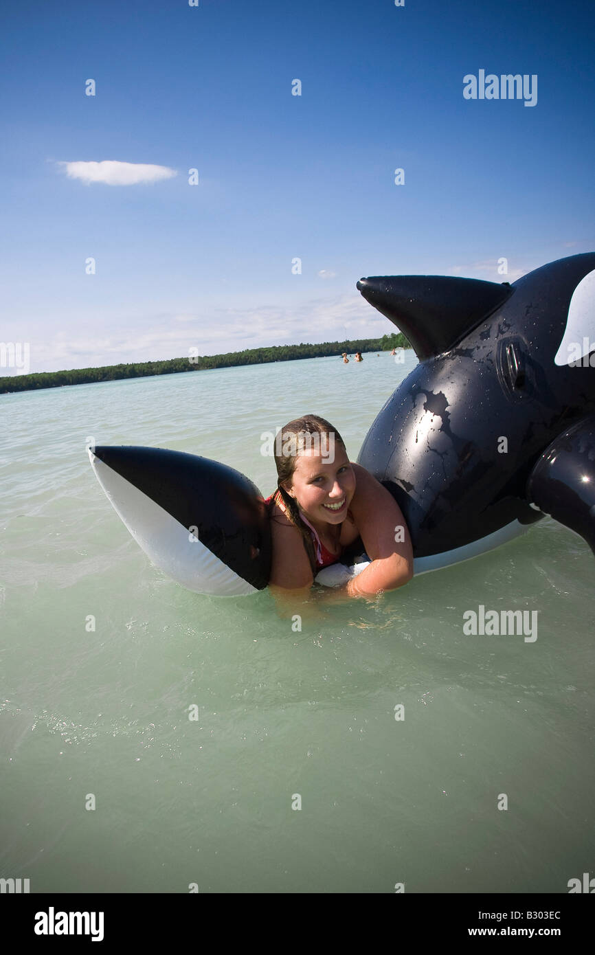 Girl On Inflatable Whale High Resolution Stock Photography and Images ...