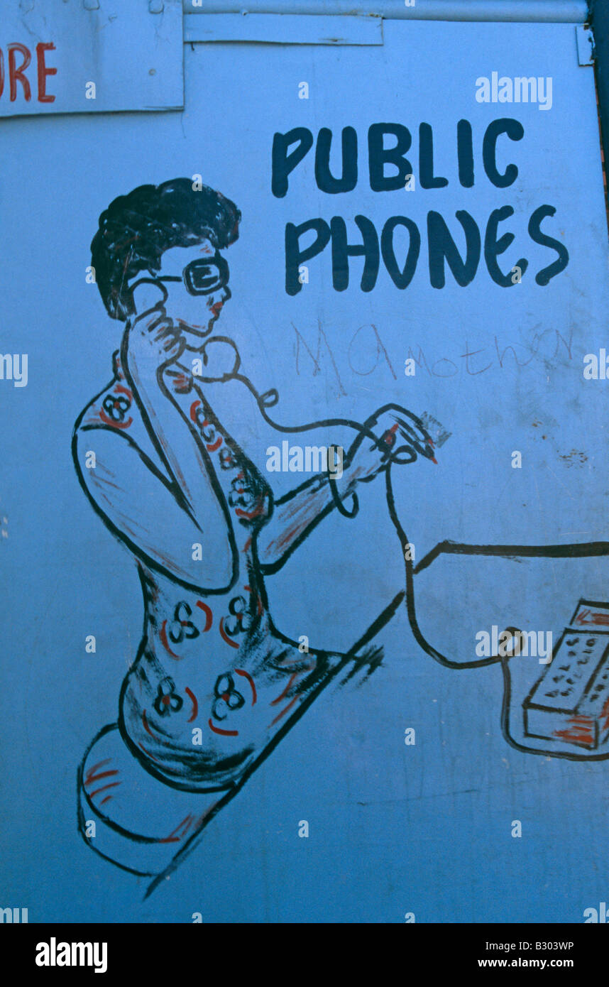 Public phone sign in Johannesburg, South Africa Stock Photo - Alamy