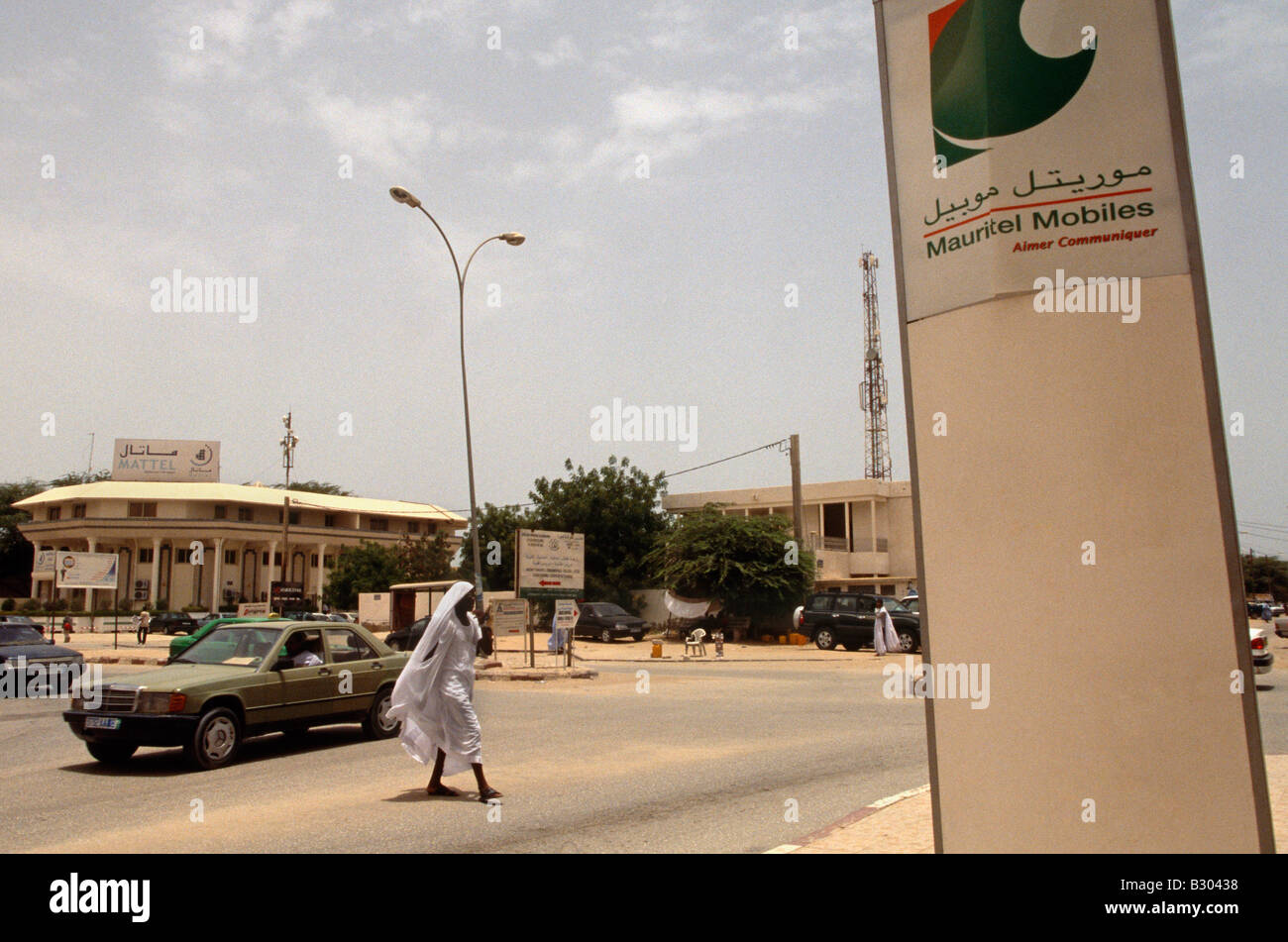 Telecom advertisement on the streetside in Mauritania Stock Photo - Alamy