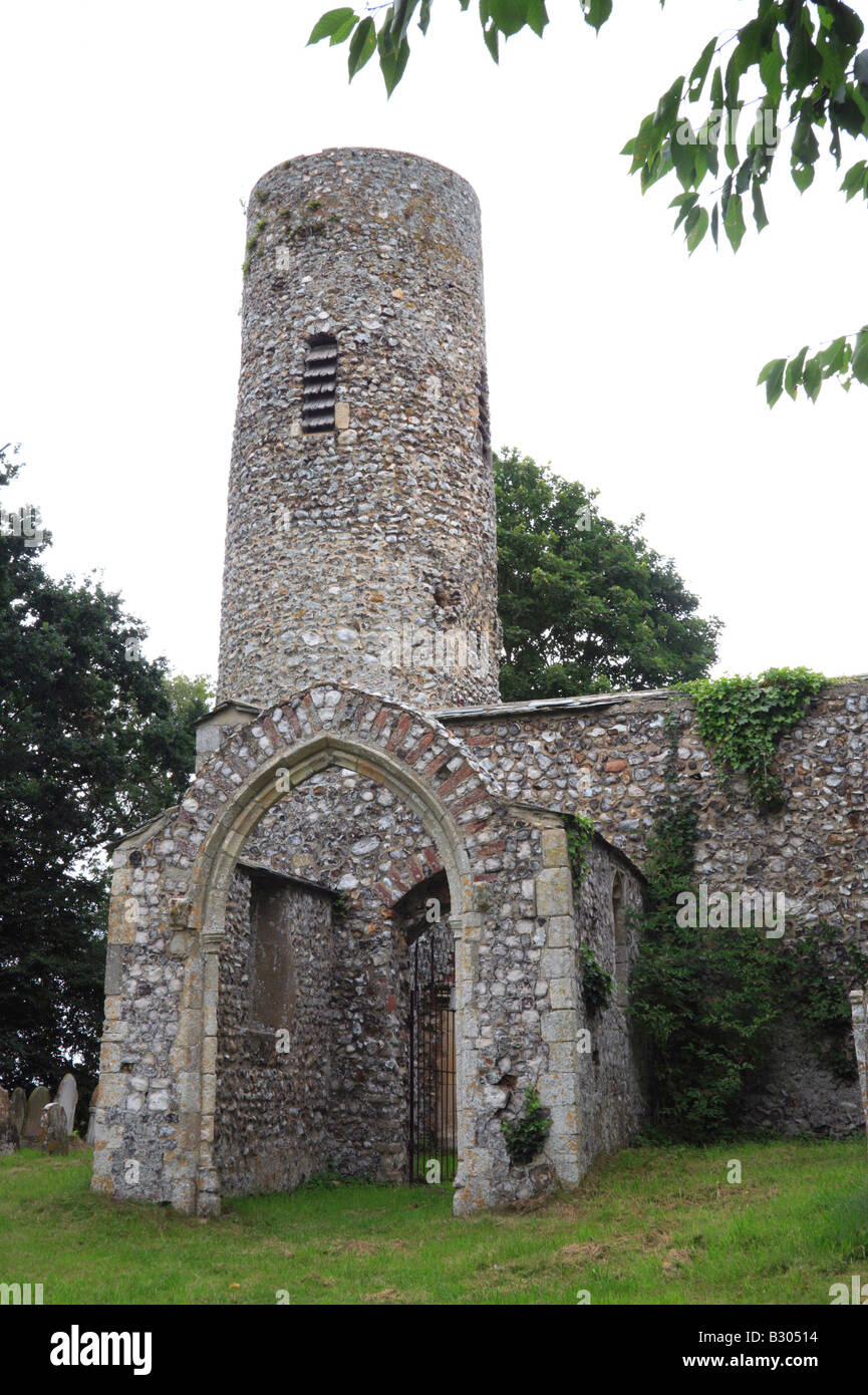 Ruin of Church of Saint Theobald at Great Hautbois, near Coltishall ...