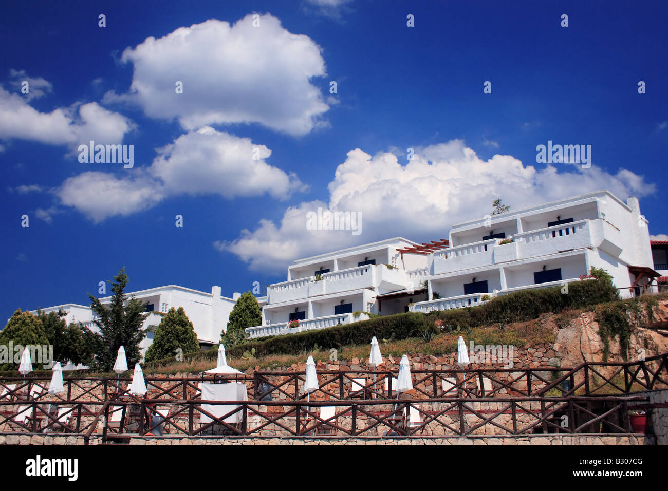 hotel resort with beautiful sky background Stock Photo - Alamy
