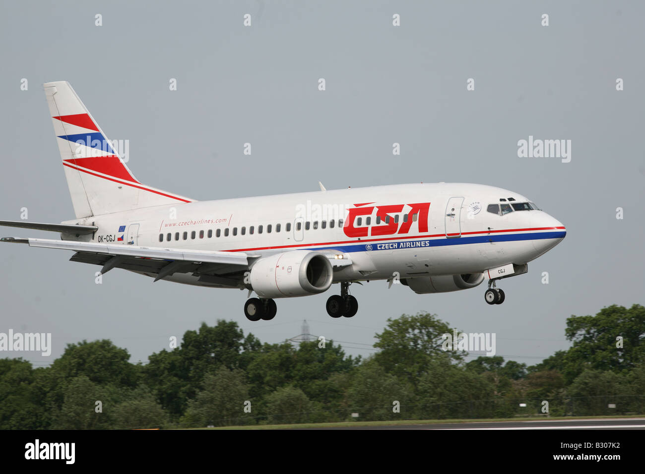 CSA Czech Boeing 737 twin engine jet airliner about to land at ...