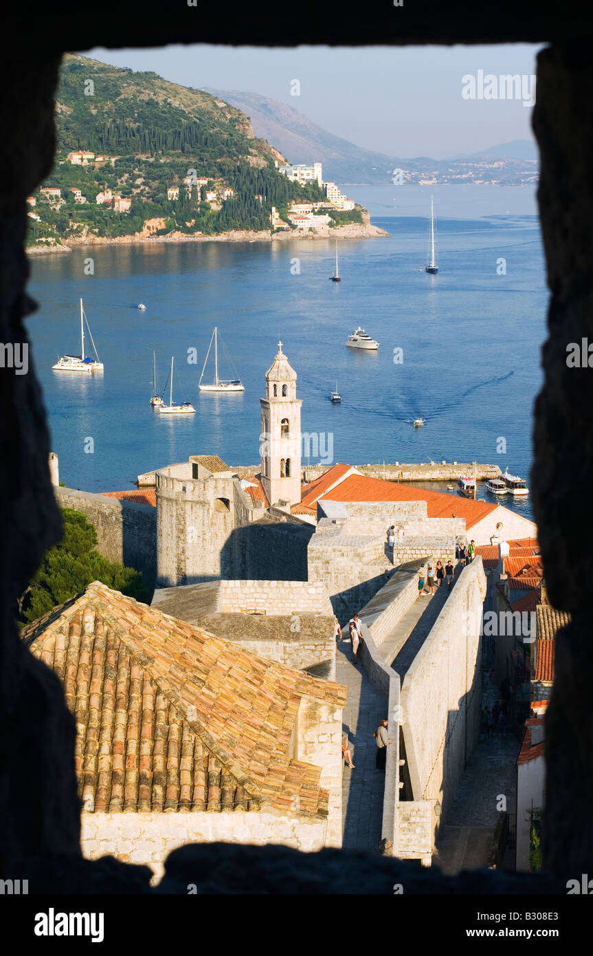 Croatia, Dubrovnik. UNESCO World Heritage Old Town Harbour Area Stock ...