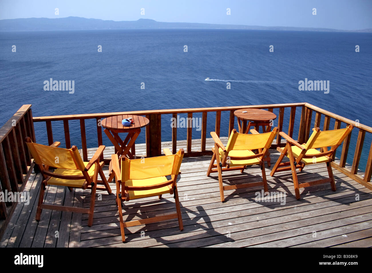 chairs with a view of the ocean Stock Photo - Alamy