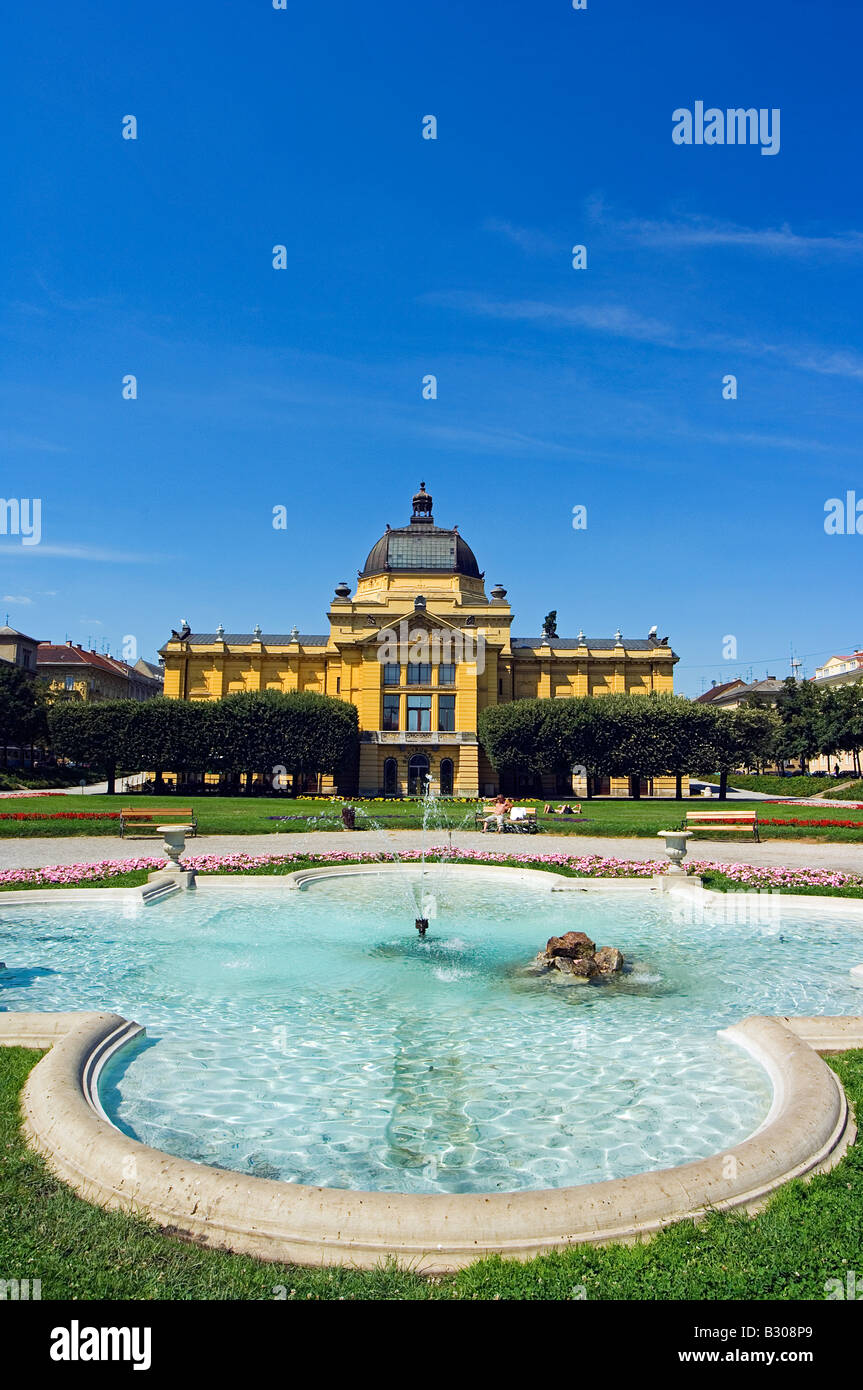 Croatia, Zagreb, Tomislava Square. Exhibition Art Pavilion Austro ...