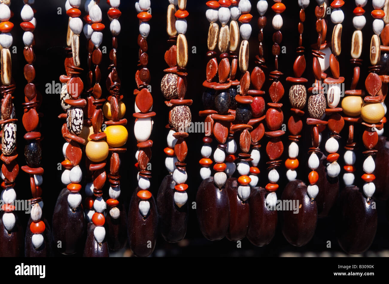 Bead necklace stall in World Heritage town of Trinidad, Eastern Cuba ...