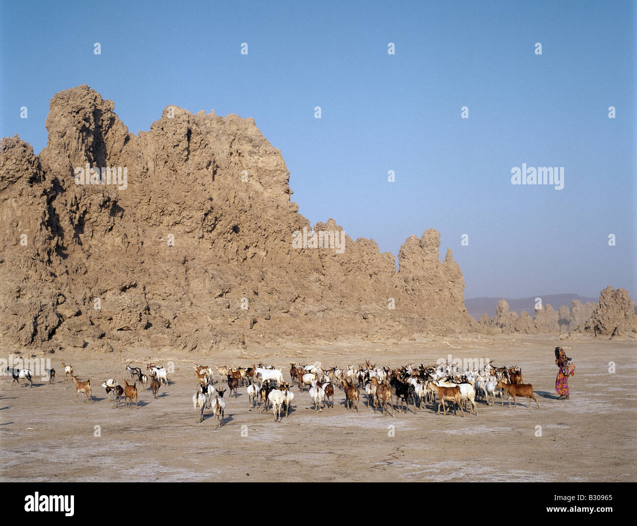 Djibouti, Lake Abbe. Lake Abbe, on the border of Djibouti and Ethiopia ...