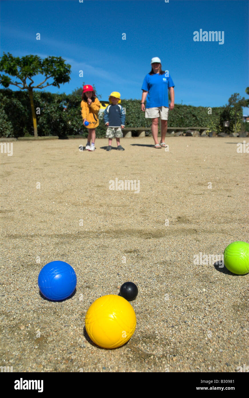 Family Playing Boule on Holiday in France Stock Photo - Alamy