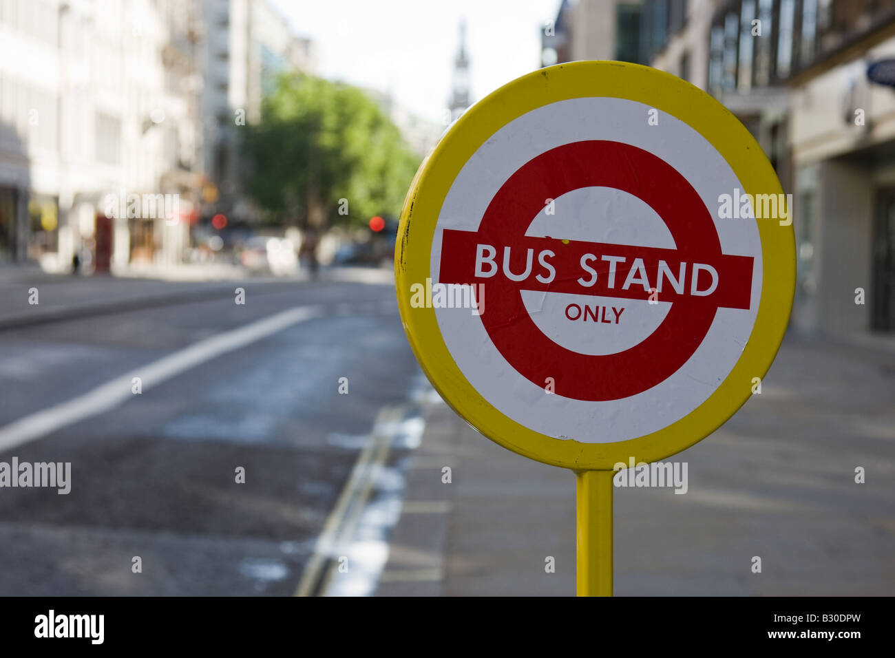 Bus Stand Stop Sign in London Stock Photo - Alamy